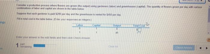 Solved Consider Production Process Where Bowers Are Grown