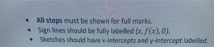 Solved All steps must be shown for full marks. • Sign lines | Chegg.com