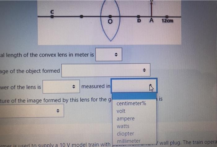 Solved From the picture given below for the convex lens | Chegg.com