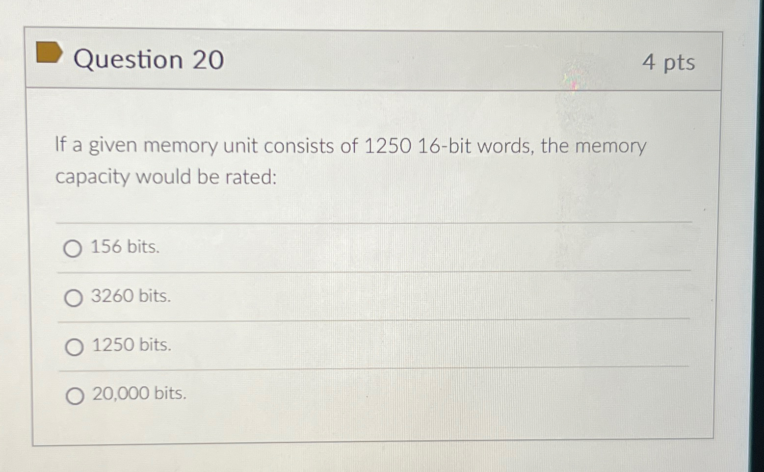 Solved Question 204 ﻿ptsIf a given memory unit consists of | Chegg.com