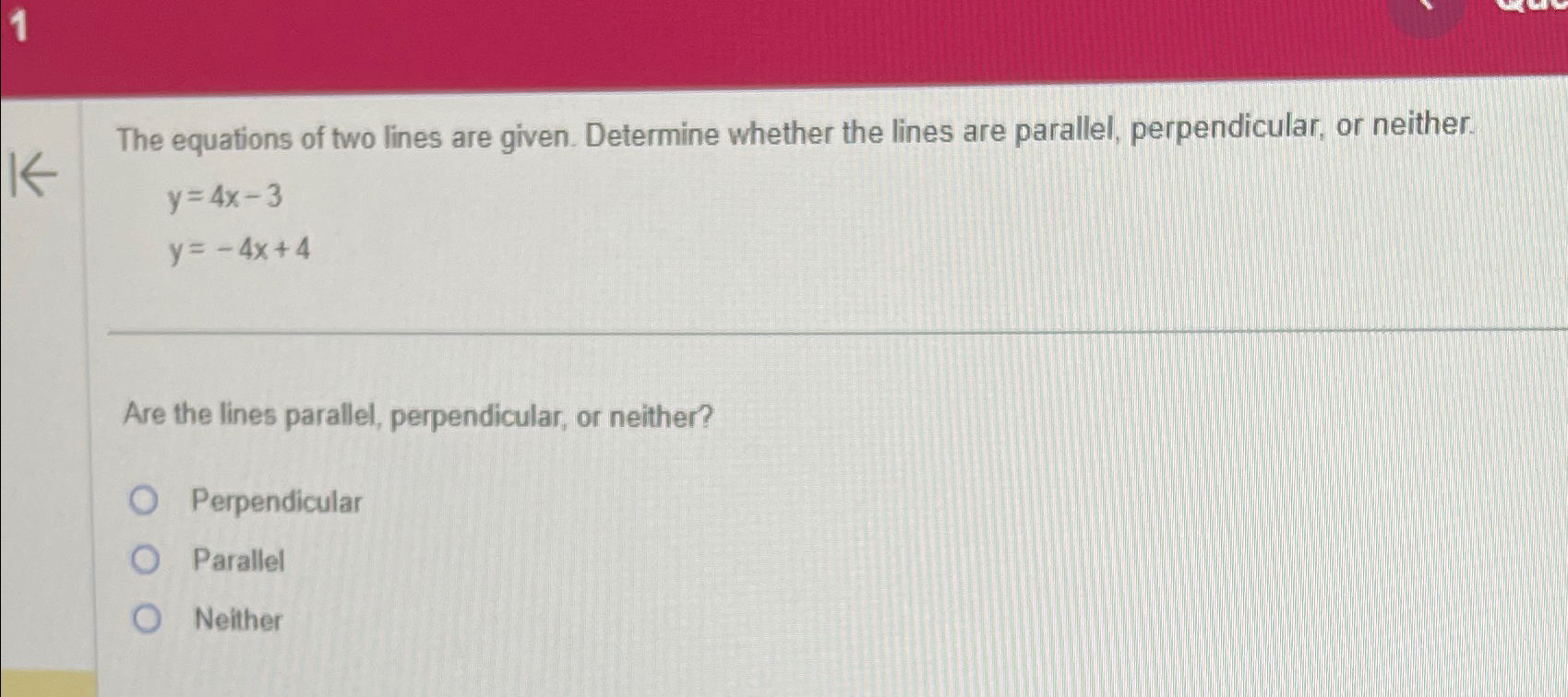 Solved The equations of two lines are given. Determine | Chegg.com