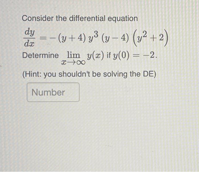 Solved Consider the differential equation | Chegg.com
