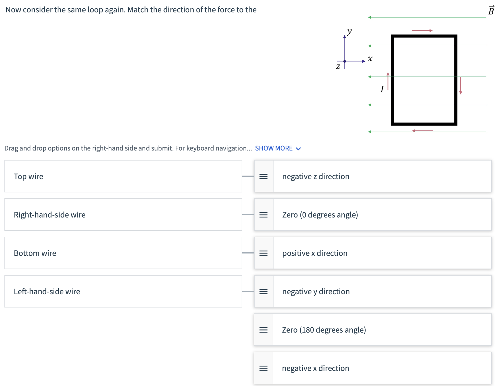 Solved Now consider the same loop again. Match the direction | Chegg.com