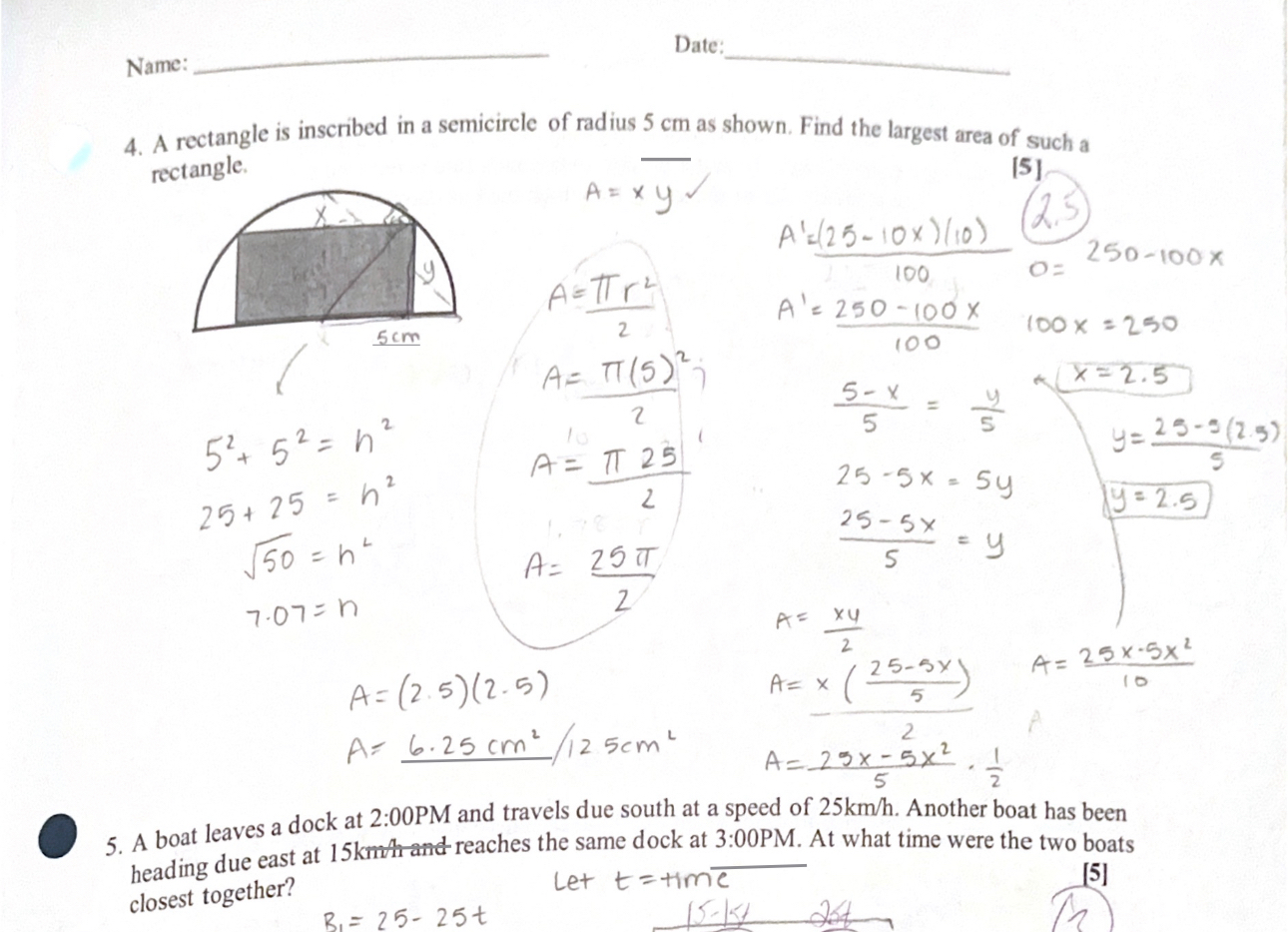 Solved Name: q,Date4. ﻿A rectangle is inscribed in a | Chegg.com