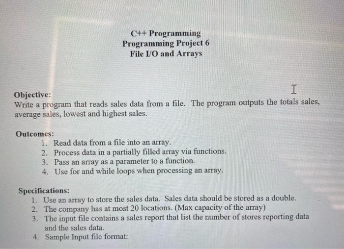 Solved C Programming Programming Project 6 File I O And