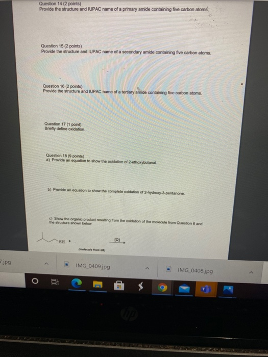 Solved Question 14 (2 points) Provide the structure and | Chegg.com