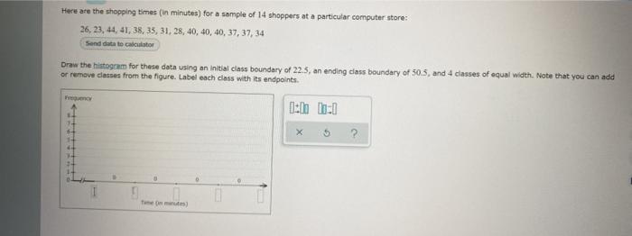Solved Here are the shopping times (in minutes) for a sample | Chegg.com