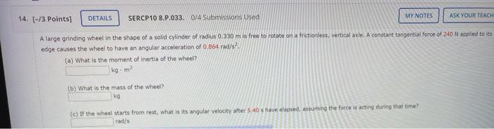 Solved Details 14 3 Points Sercp10 8 P 033 0 4