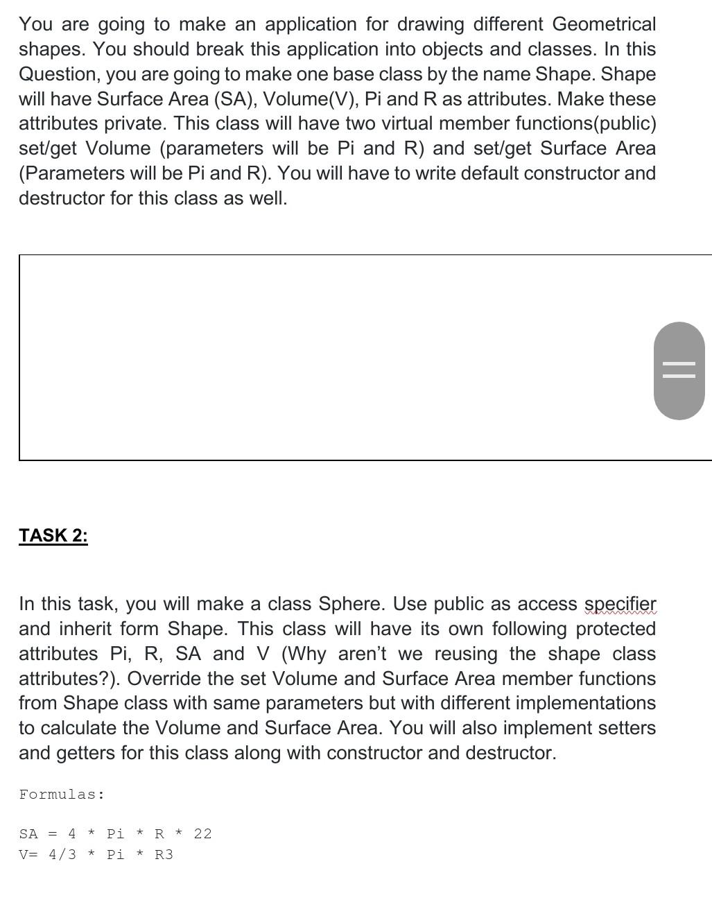 Solved In this Question, you will make a class Cone. Use | Chegg.com