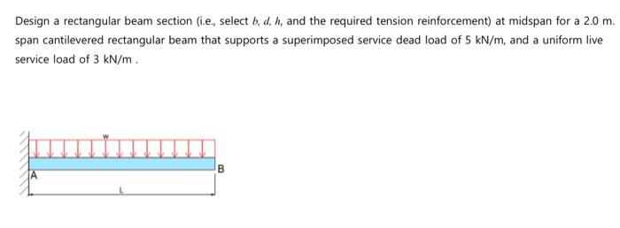 Solved Design a rectangular beam section (i.e., select | Chegg.com