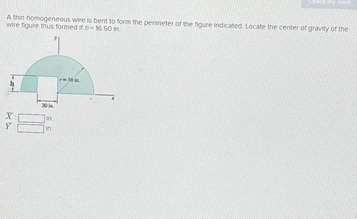 Solved A thin homogeneous wire is bent to form the perimeter | Chegg.com