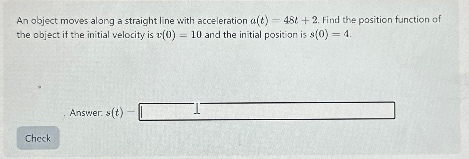 Solved An object moves along a straight line with | Chegg.com
