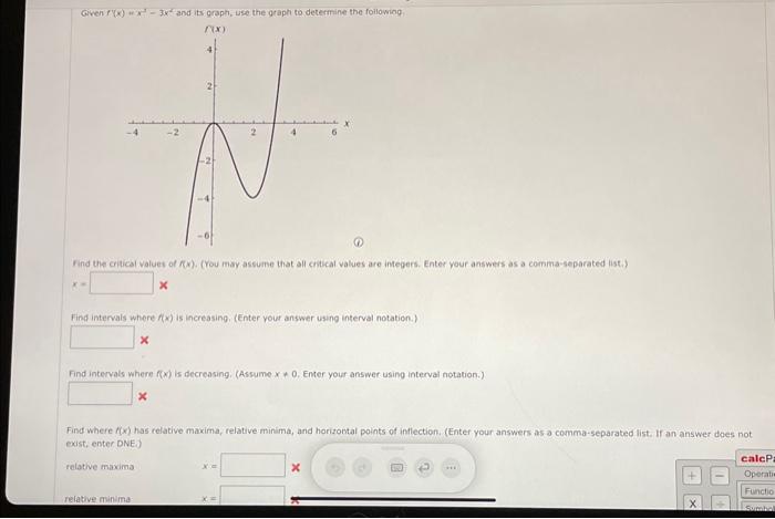 Solved Given f(x)=xx2−3x2 and its graph, wse the graph to | Chegg.com