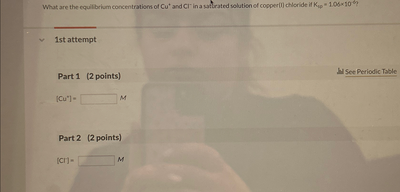 Solved What are the equilibrium concentrations of Cu+and | Chegg.com