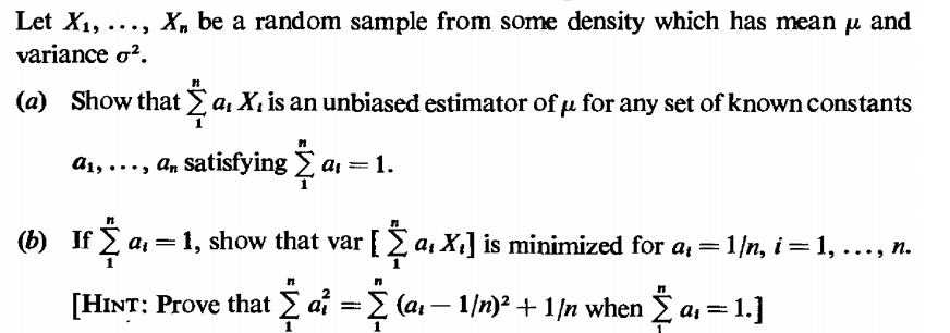 Solved Let x1,dots,xn ﻿be a random sample from some density | Chegg.com