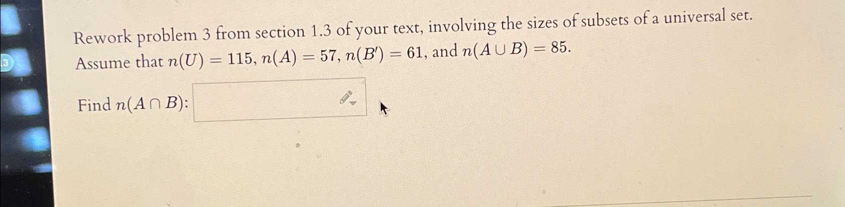 Solved Rework problem 3 ﻿from section 1.3 ﻿of your text, | Chegg.com