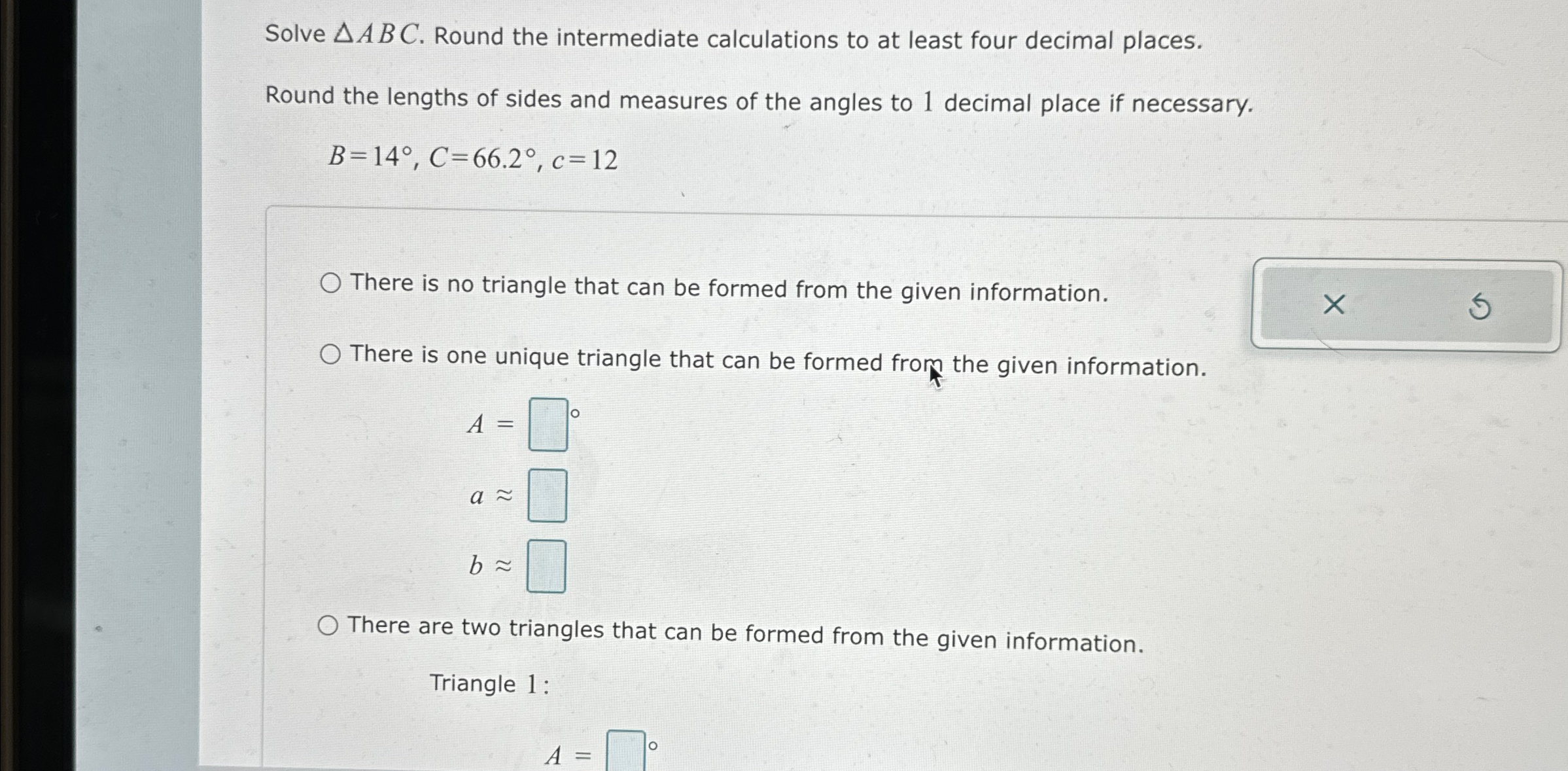 Solved Solve ????ABC. ﻿Round the intermediate calculations | Chegg.com