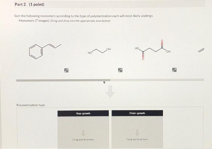 Solved \r\n\r\nSort the following monomers according to the | Chegg.com
