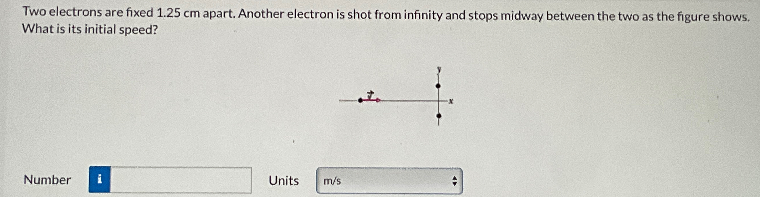 Solved Two electrons are fixed 1.25cm ﻿apart. Another | Chegg.com