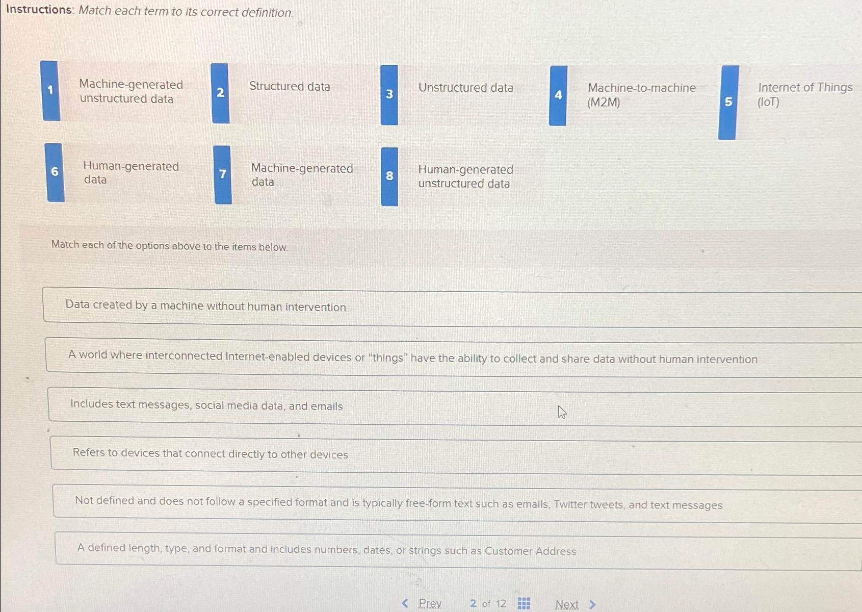 Solved Instructions: Match each term to its correct | Chegg.com