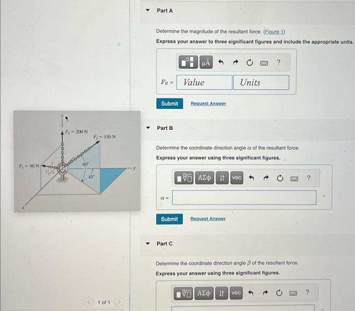 Solved Determine the magnitude of the resultant force. | Chegg.com