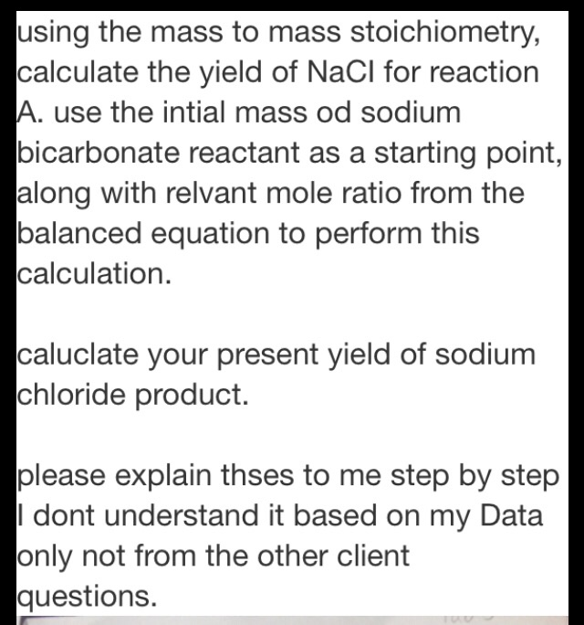 using the mass to mass stoichiometry, calculate the | Chegg.com