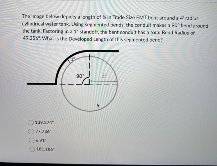 Solved The image below depicts a length of 1/2 in Trade Size | Chegg.com