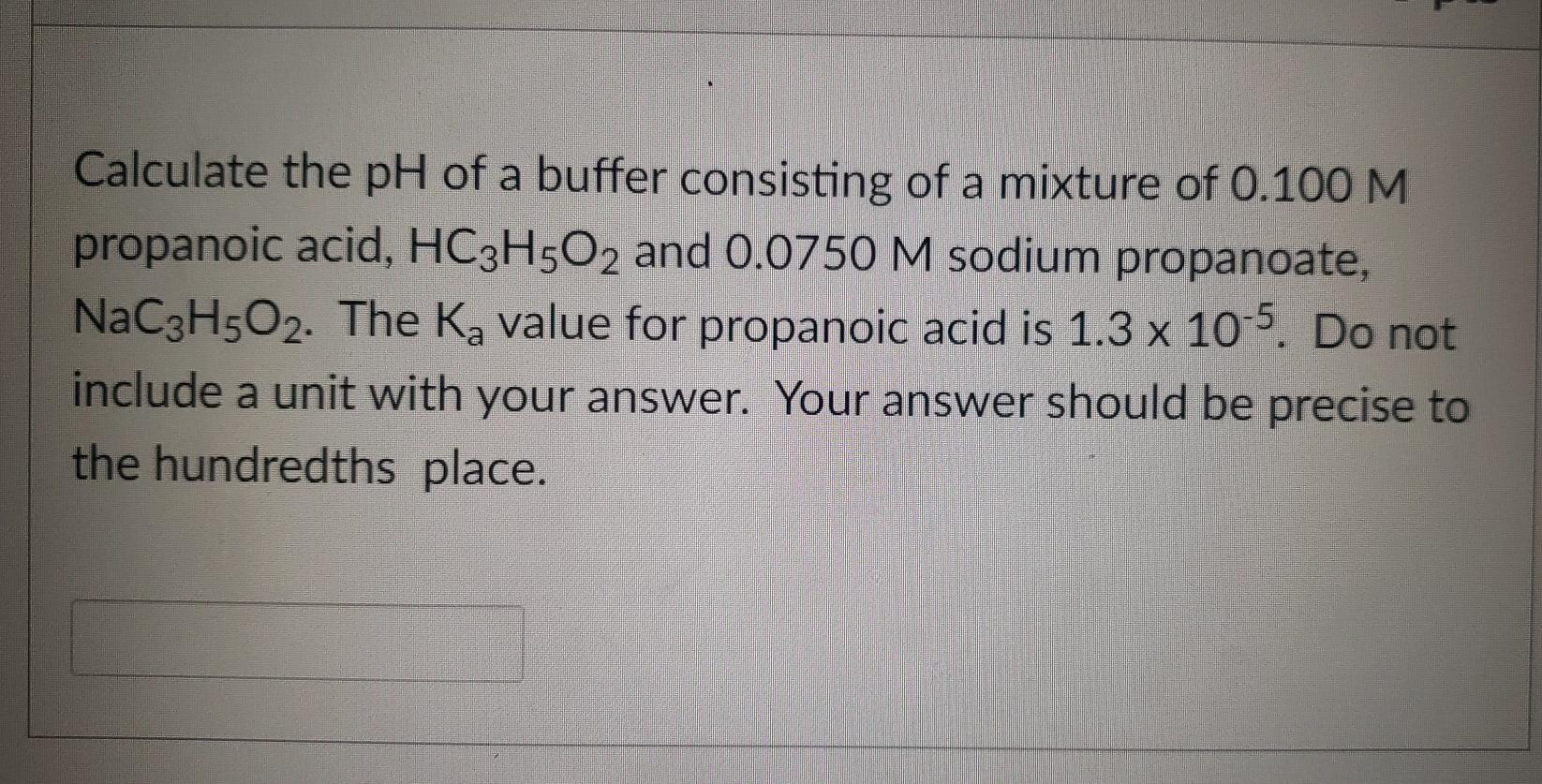 Solved Calculate the pH of a buffer consisting of a mixture | Chegg.com