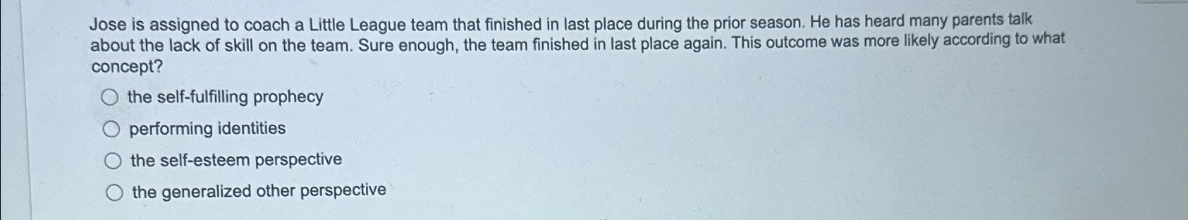Solved Jose is assigned to coach a Little League team that | Chegg.com