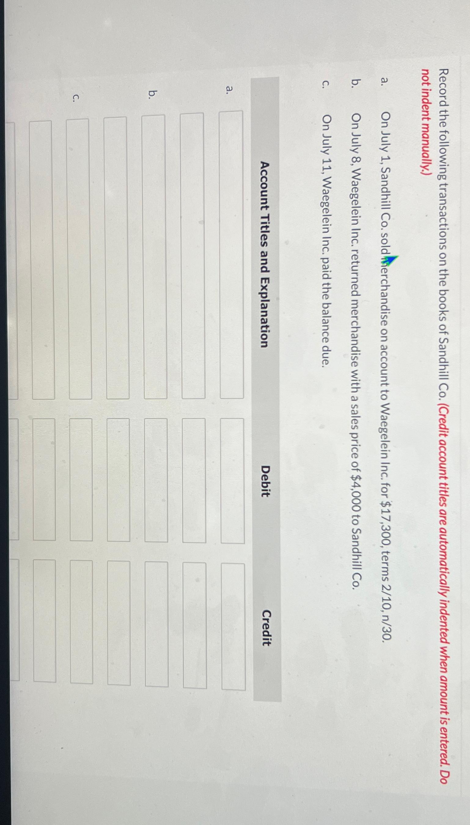 Solved Record the following transactions on the books of | Chegg.com