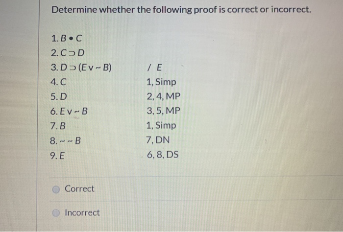 Solved Determine whether the following proof is correct or | Chegg.com