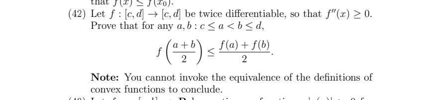 Solved 42) Let f:[c,d]→[c,d] be twice differentiable, so | Chegg.com