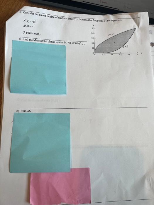 Solved 5. Consider the platar Lamina of uniform density ρ | Chegg.com