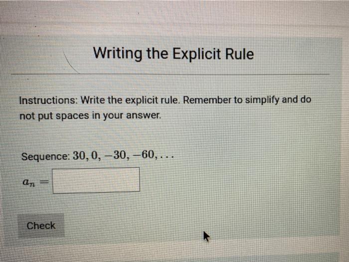 Solved Writing the Explicit Rule Instructions: Write the | Chegg.com