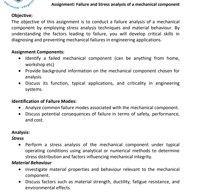 Solved Failure Investigation:Conduct a detailed | Chegg.com