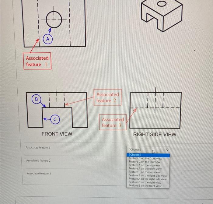 Solved In the drawing below A,B, and C point to features on | Chegg.com