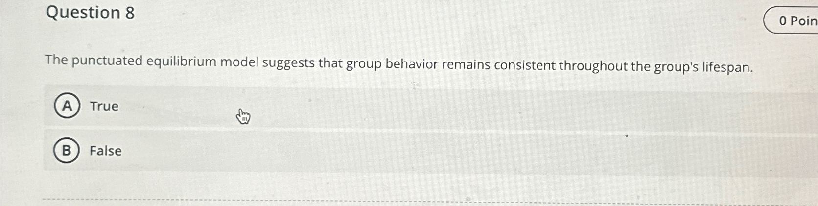 Solved Question 8The punctuated equilibrium model suggests | Chegg.com
