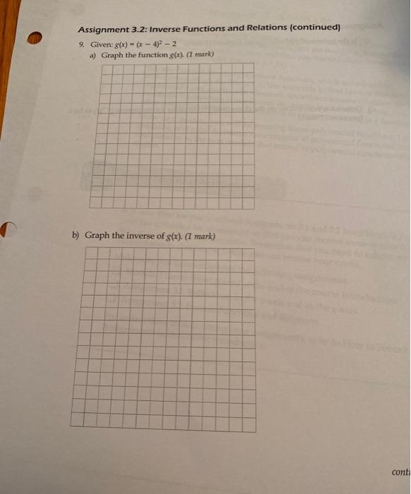 Solved Assignment 3.2: Inverse Functions and Relations | Chegg.com