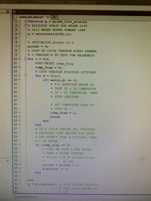 Solved Input Positive Integer Output P Is An Array Of Prime 5232