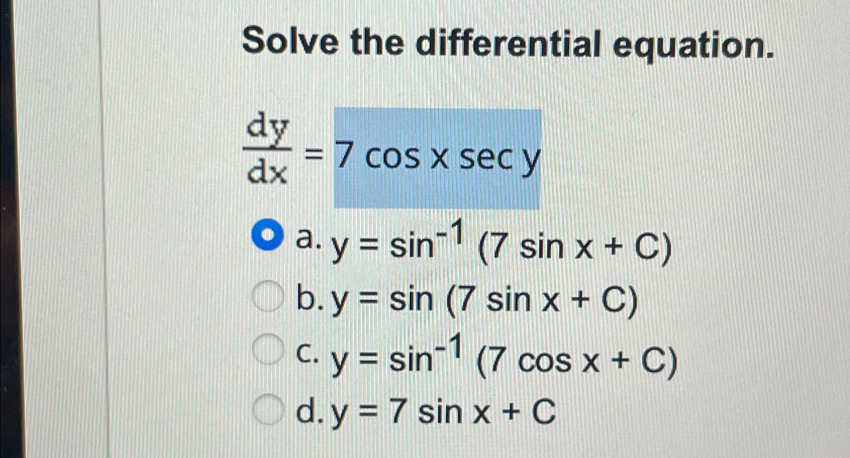 Solved Solve the differential | Chegg.com