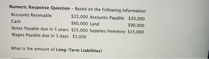 Solved Numeric Response Question - Based on the following | Chegg.com