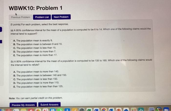 Solved (5 points) For each problem, select the best | Chegg.com