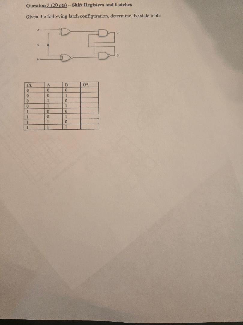 Solved Question 3 ( 20pts ) - ﻿Shift Registers and | Chegg.com