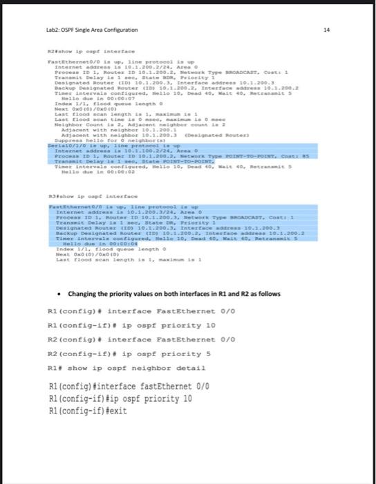 Solved Lab2: O5PF Single Area Configuration 1 - Selecting | Chegg.com