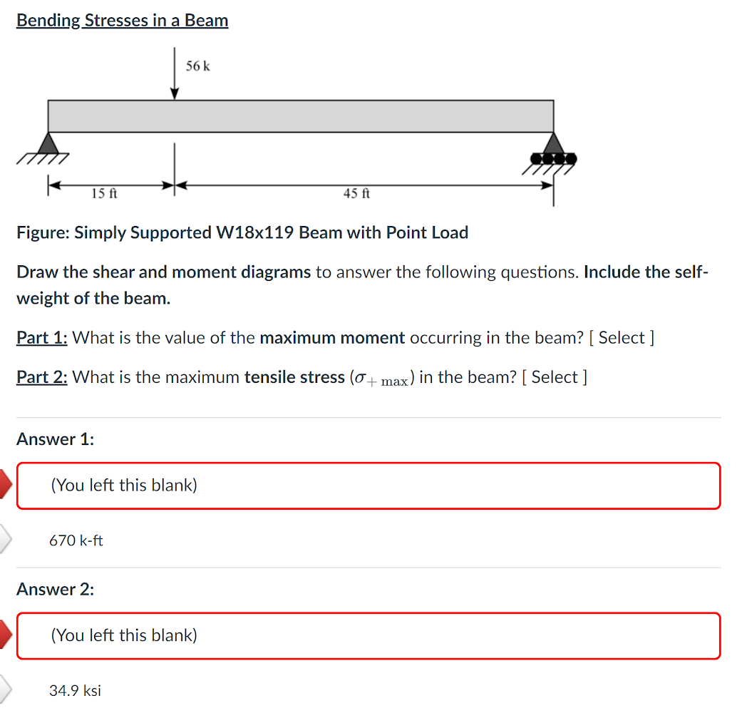 Solved Please answer Part 2 ﻿only Figure: Simply Supported | Chegg.com