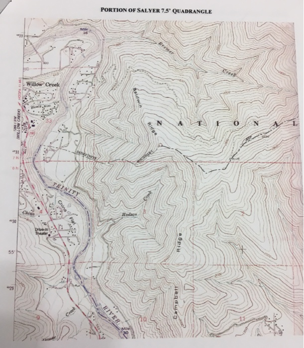 EXERCISES: SALYER, CALIFORNIA 7.5' QUADRANGLE MAP 1. | Chegg.com
