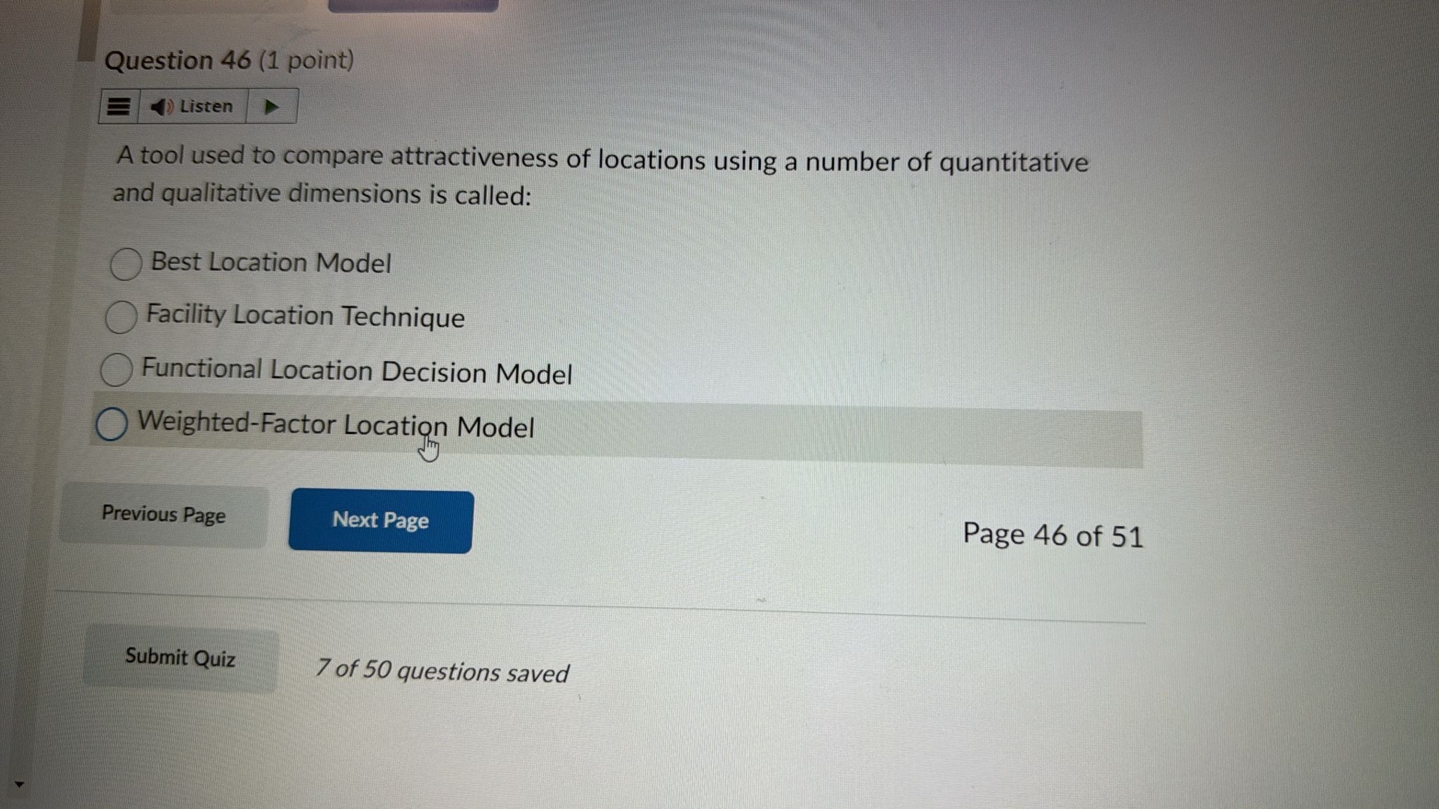 Solved Question 46 (1 ﻿point)A tool used to compare | Chegg.com