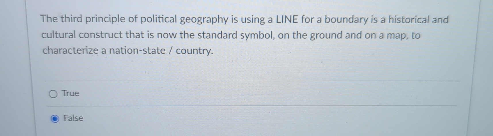 Solved The third principle of political geography is using a | Chegg.com