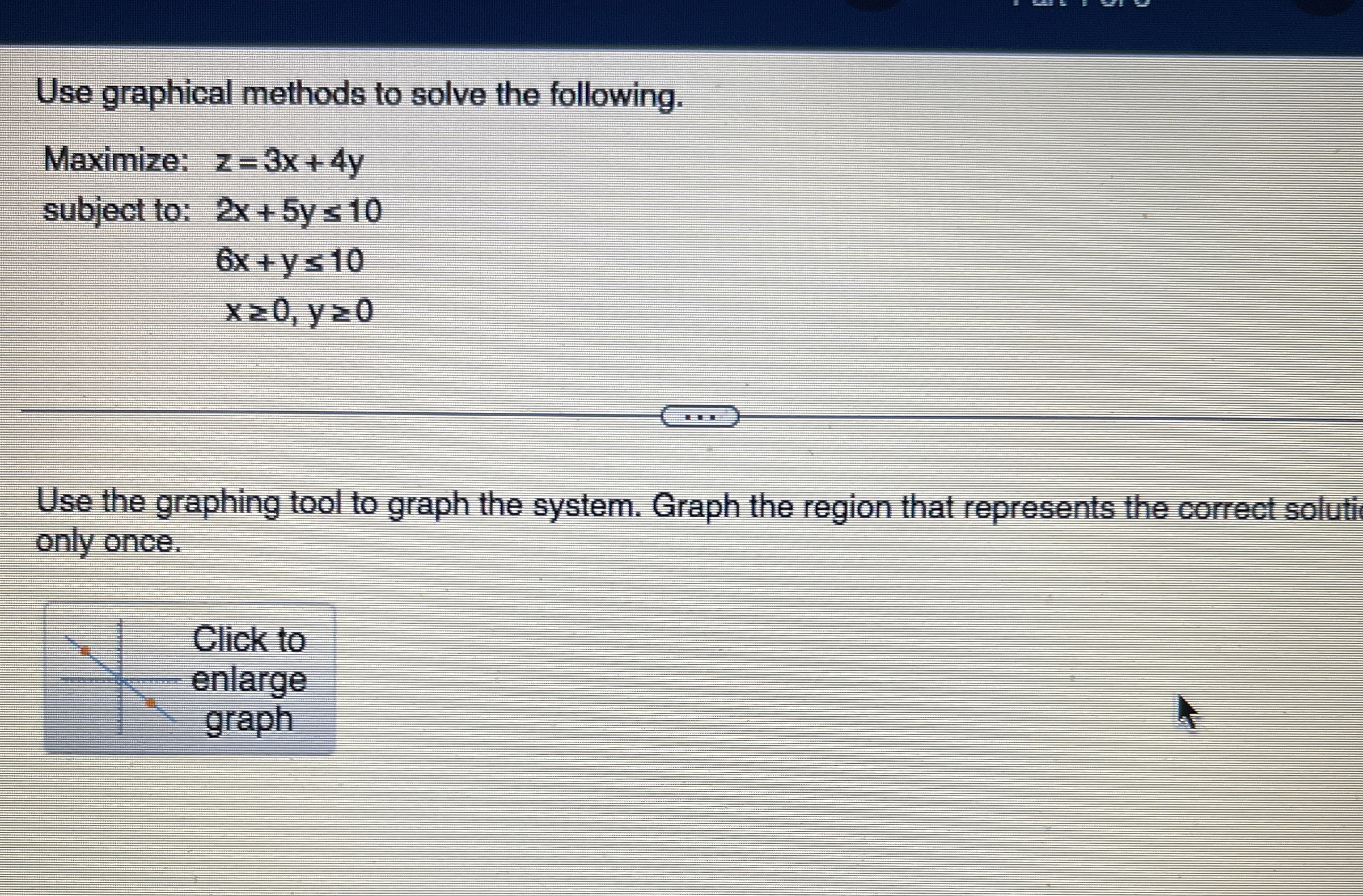Use graphical methods to solve the following. | Chegg.com