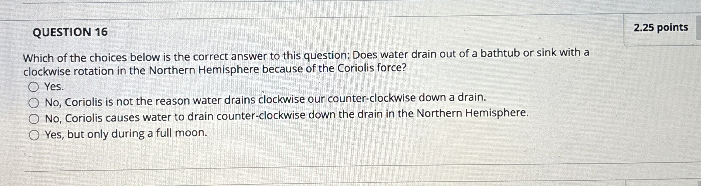 Solved QUESTION 162.25 ﻿pointsWhich of the choices below is | Chegg.com